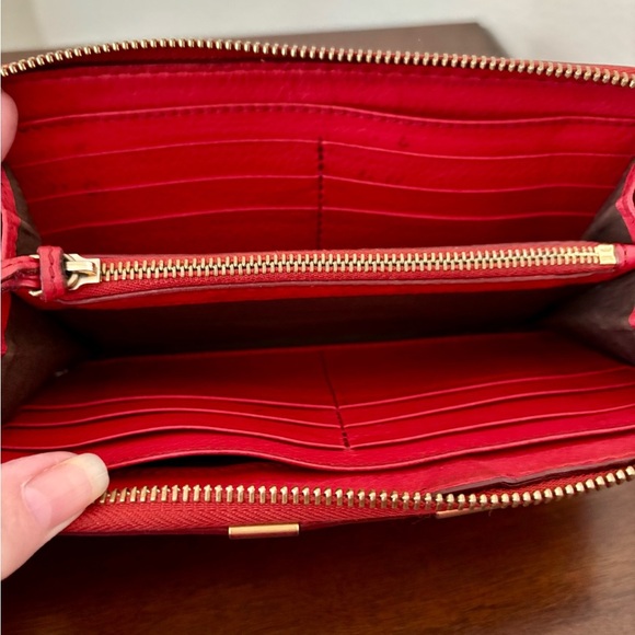 Chloe | Bags | Chlo Marcie Red Leather Long Zip Around Walletgreat ...